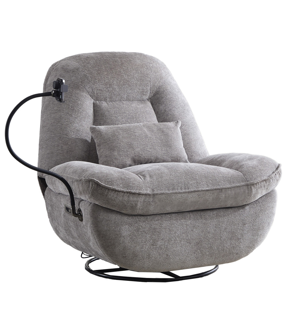 Sillón Ermi – Relax eléctrico con cargador para móvil Color Gris