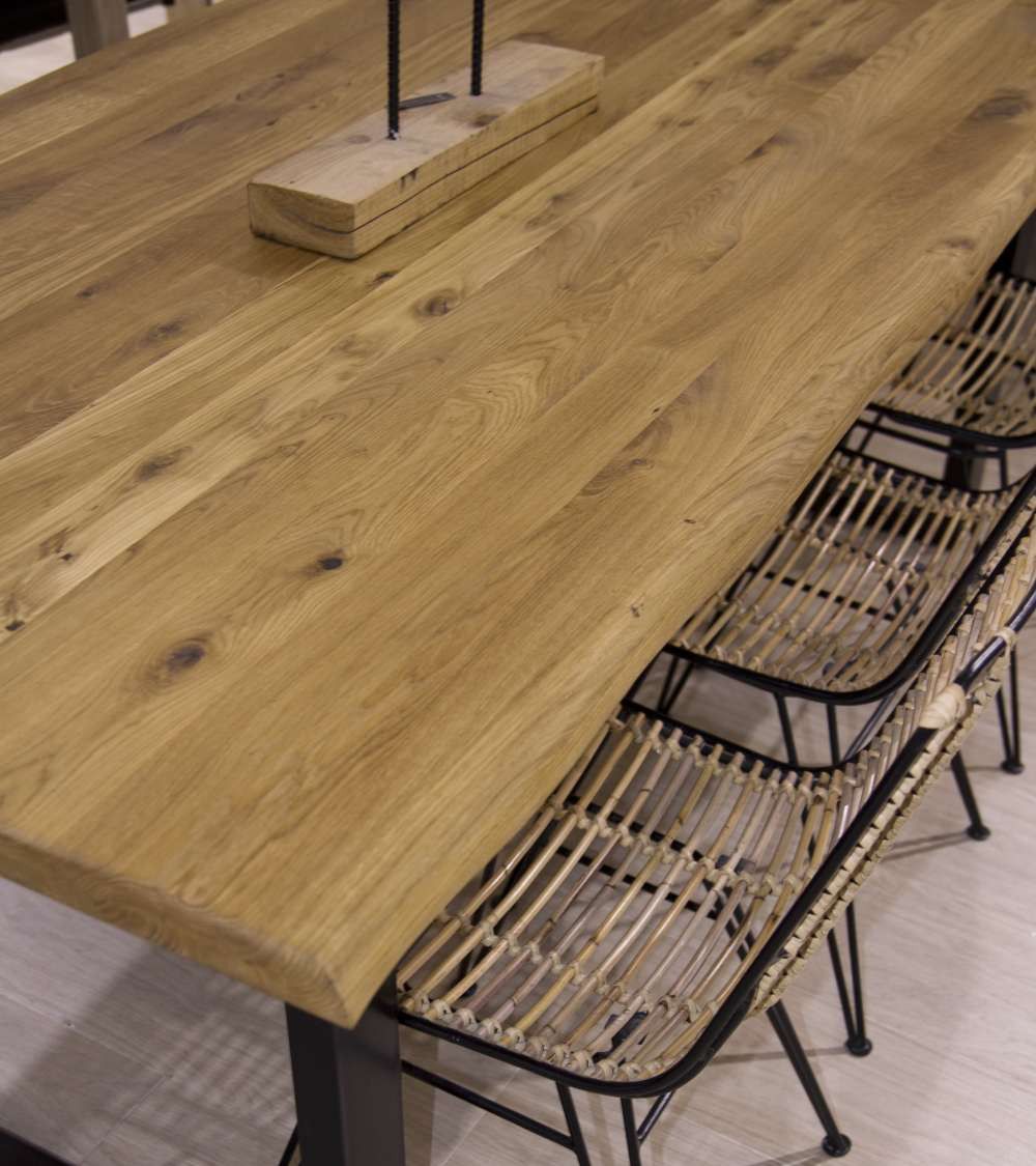 Mesa comedor industrial pata 'U' DERBY Medidas mesas 140 x 80 cm